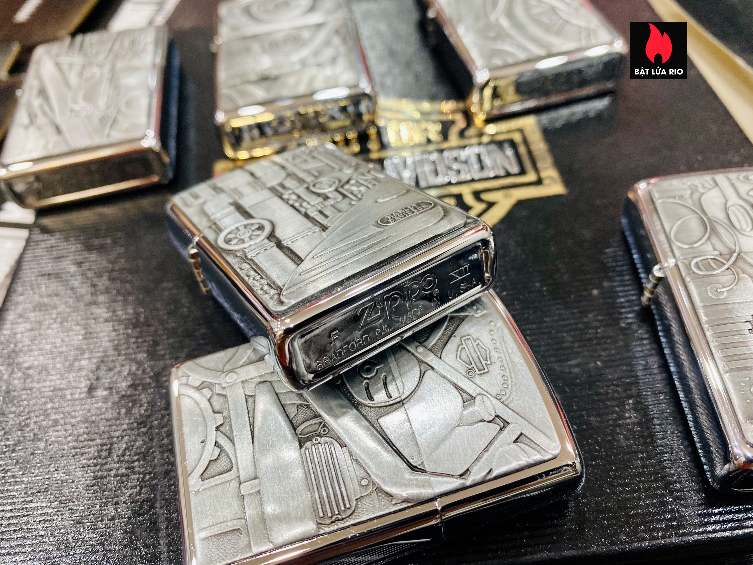 Zippo Set 1996 – Harley Davidson Pewter Puzzle Zippo Lighter Set ...
