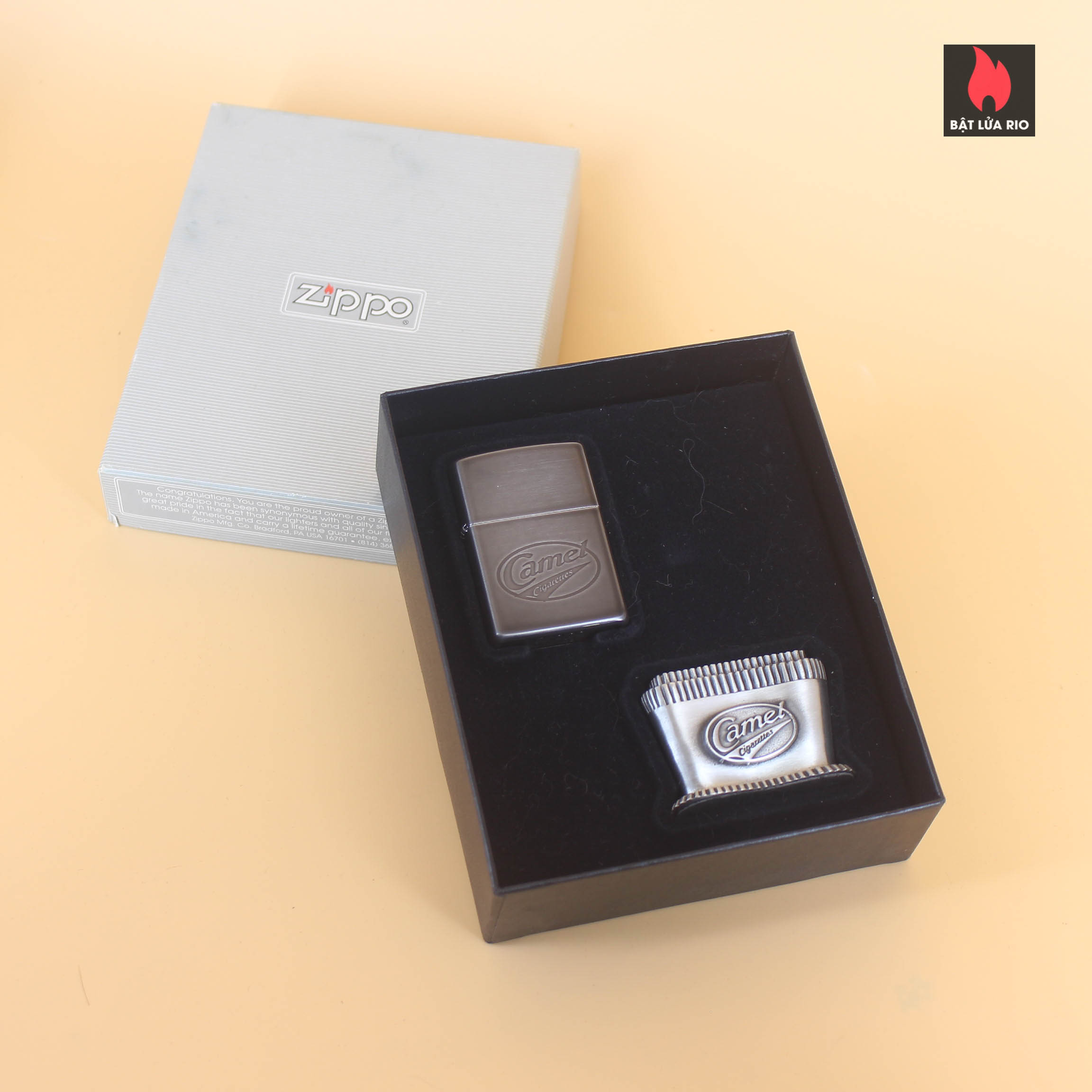 Zippo Table Set – Zippo La Mã 1997 – Camel Barbara Table Lighter