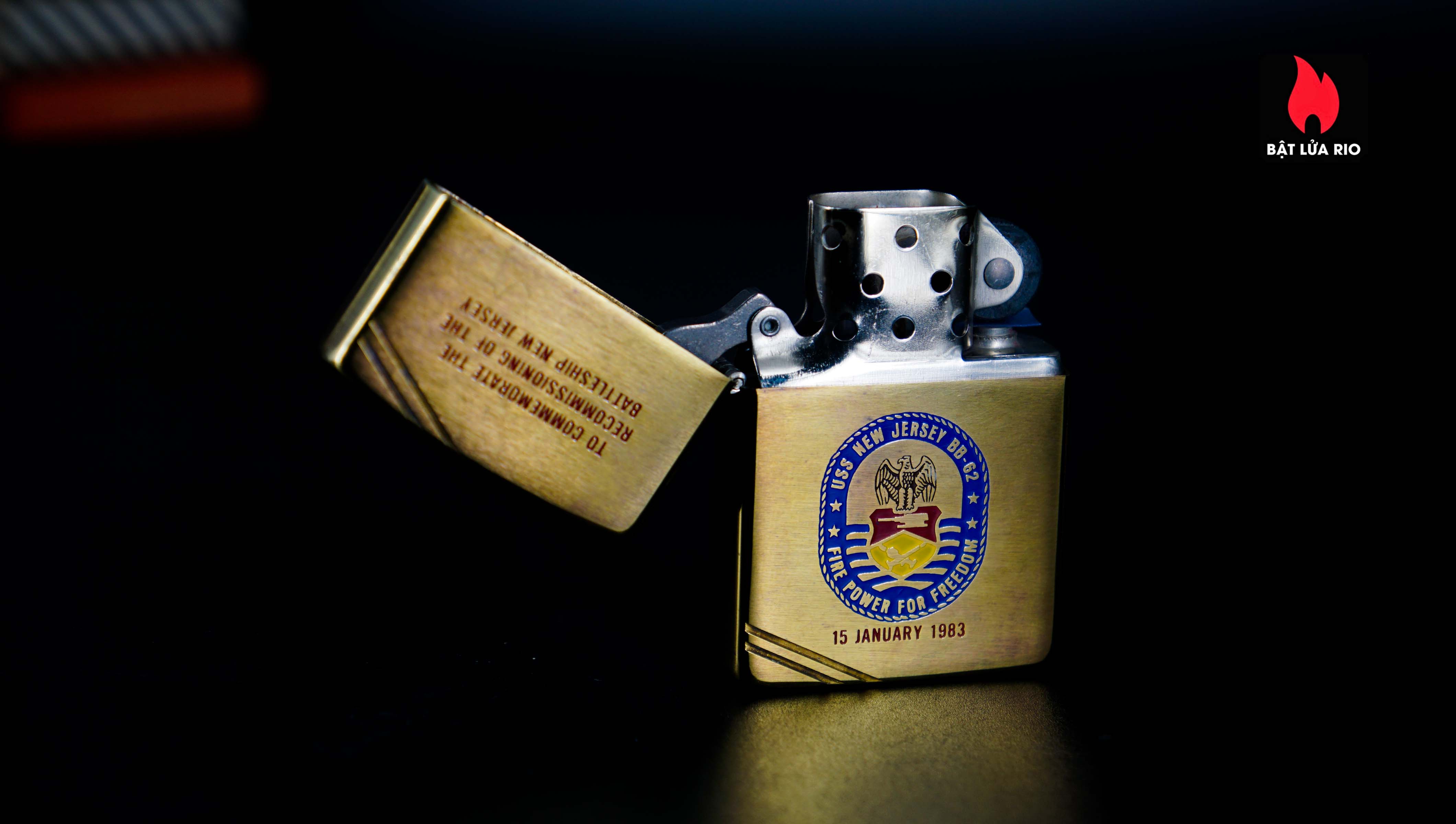Zippo Chu Niên 1932-1982 – Đồng Nguyên Khối – USS New Jersey BB-62 – Big J