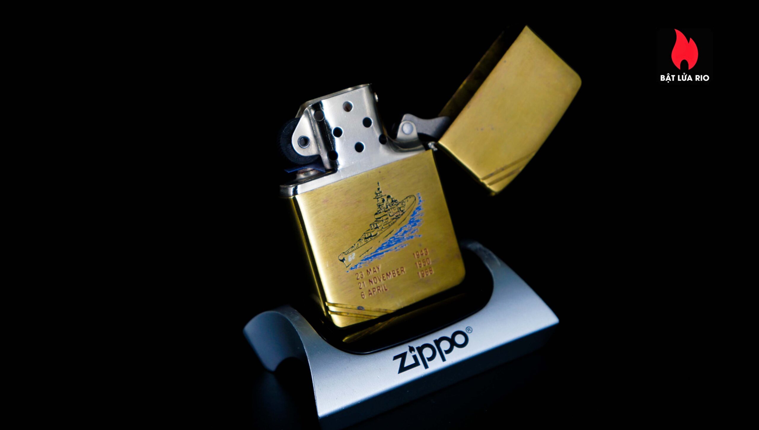 Zippo Chu Niên 1932-1982 – Đồng Nguyên Khối – USS New Jersey BB-62 – Big J