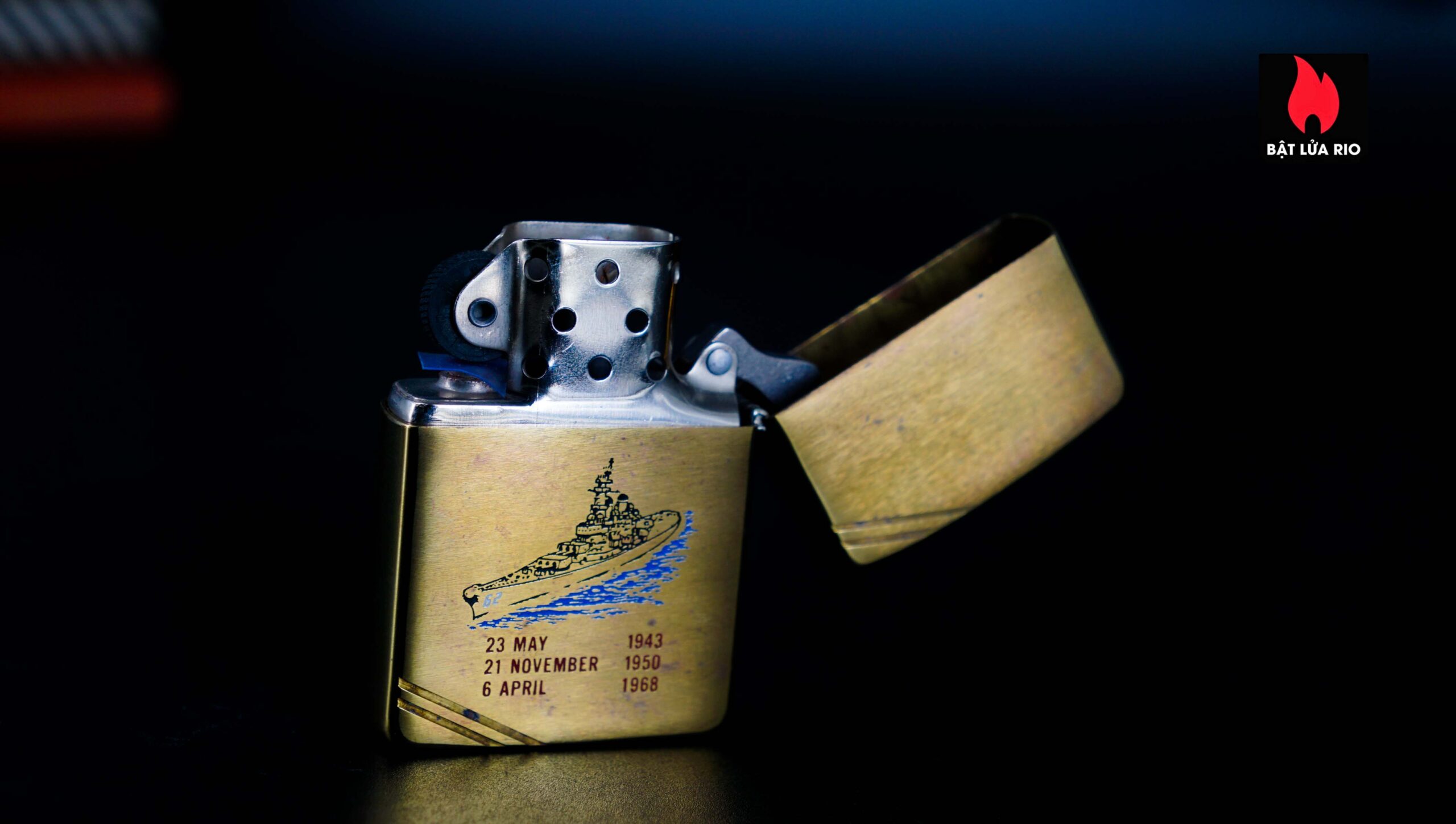 Zippo Chu Niên 1932-1982 – Đồng Nguyên Khối – USS New Jersey BB-62 – Big J