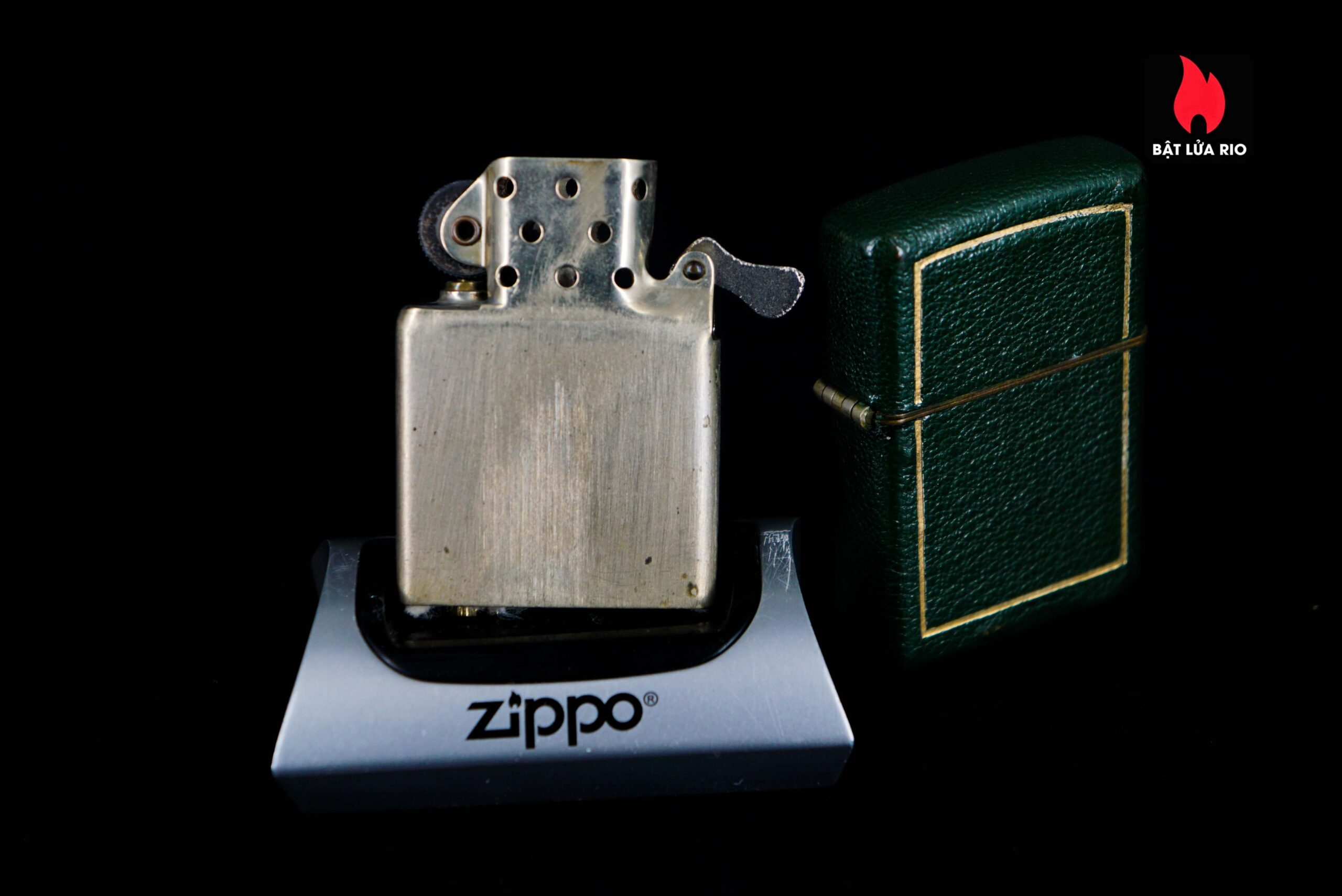 Zippo Xưa 1950 – Green Full Leather Wrap