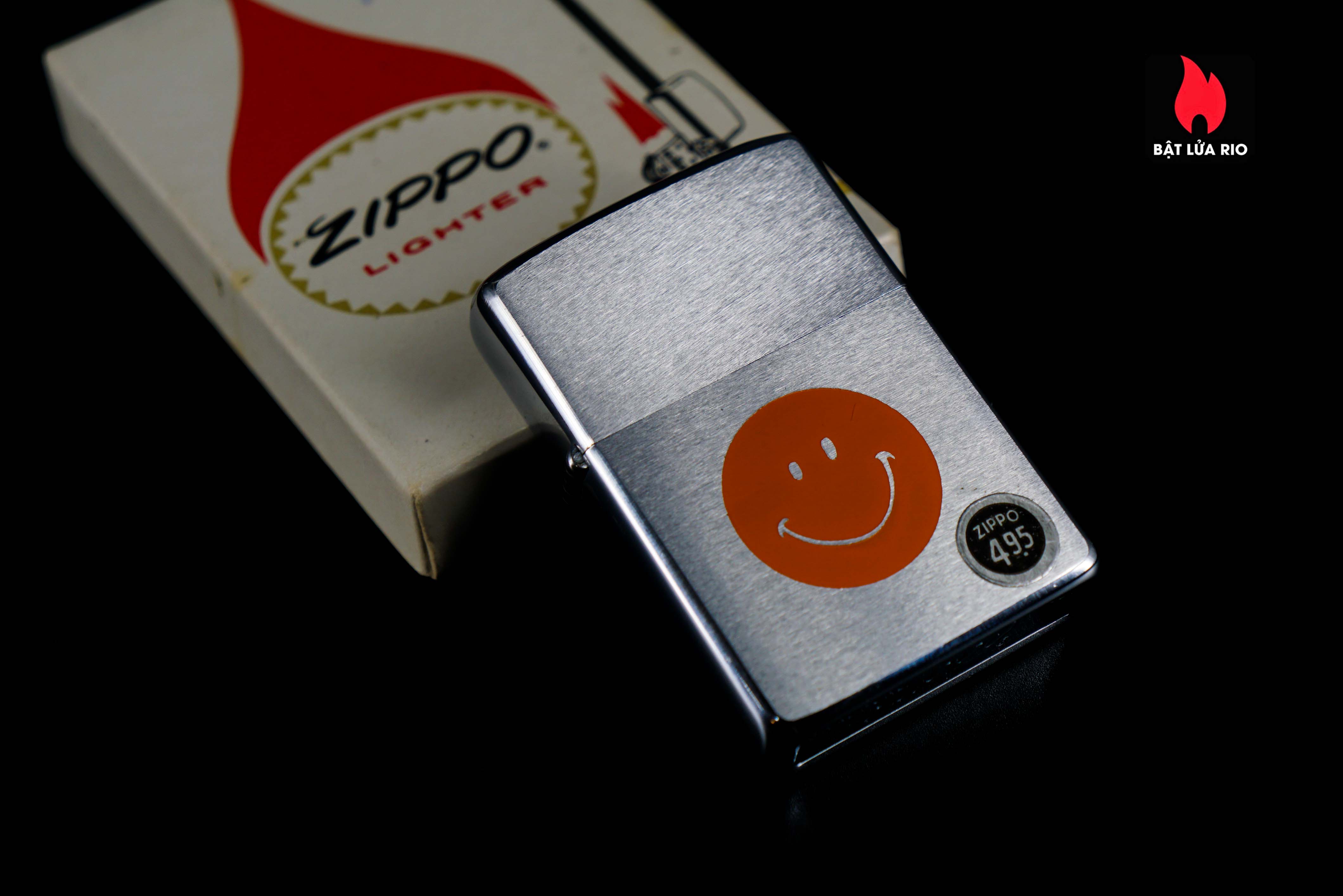 Zippo Xưa 1972 – Smiley Face – Orange