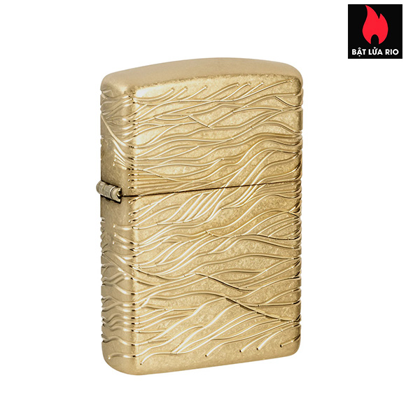 Zippo 46273 - Zippo Armor Luxury Waves MultiCut Tumbled Brass