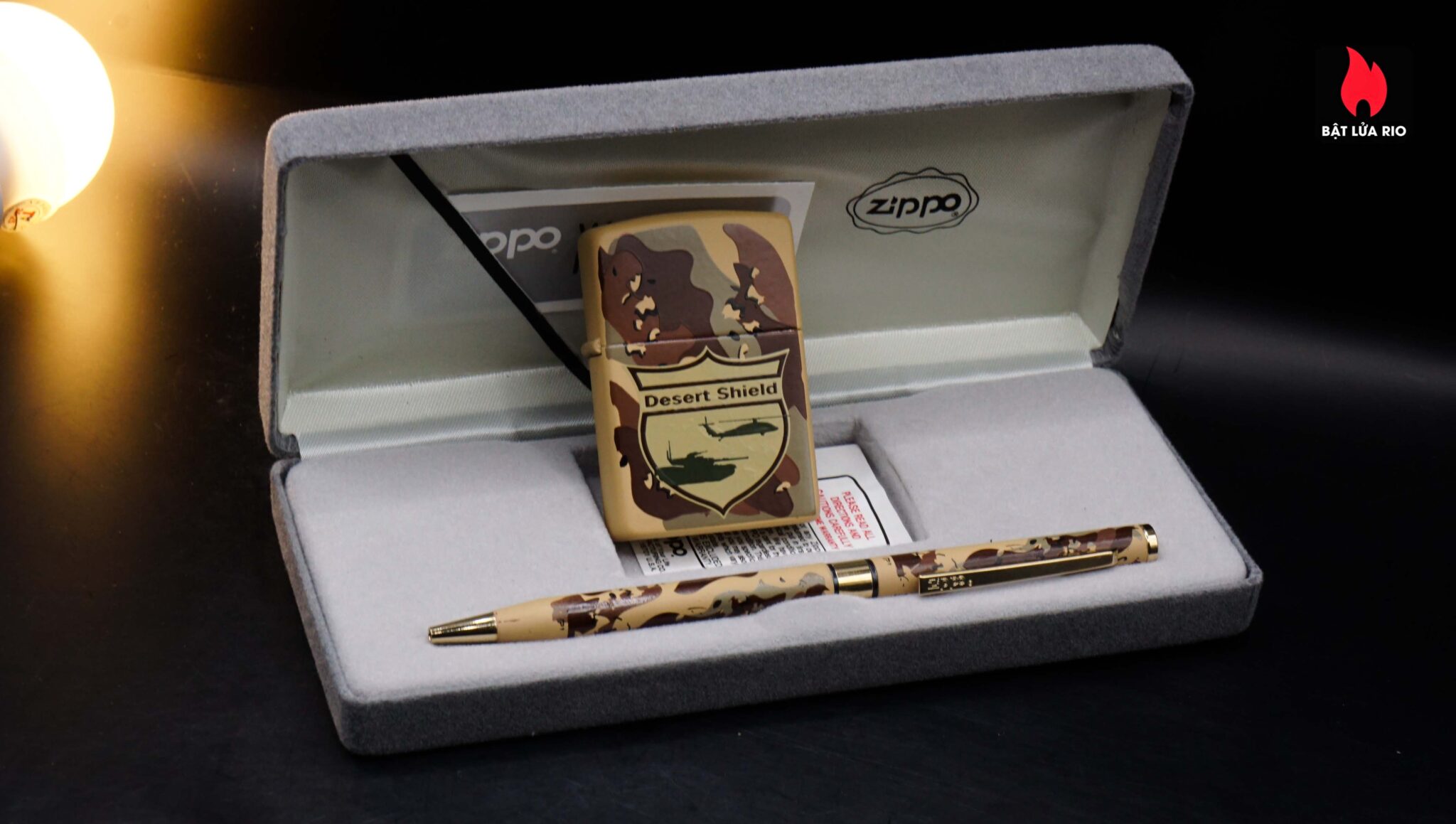 Zippo Set 1990 – Pen Lighter – Desert Shield